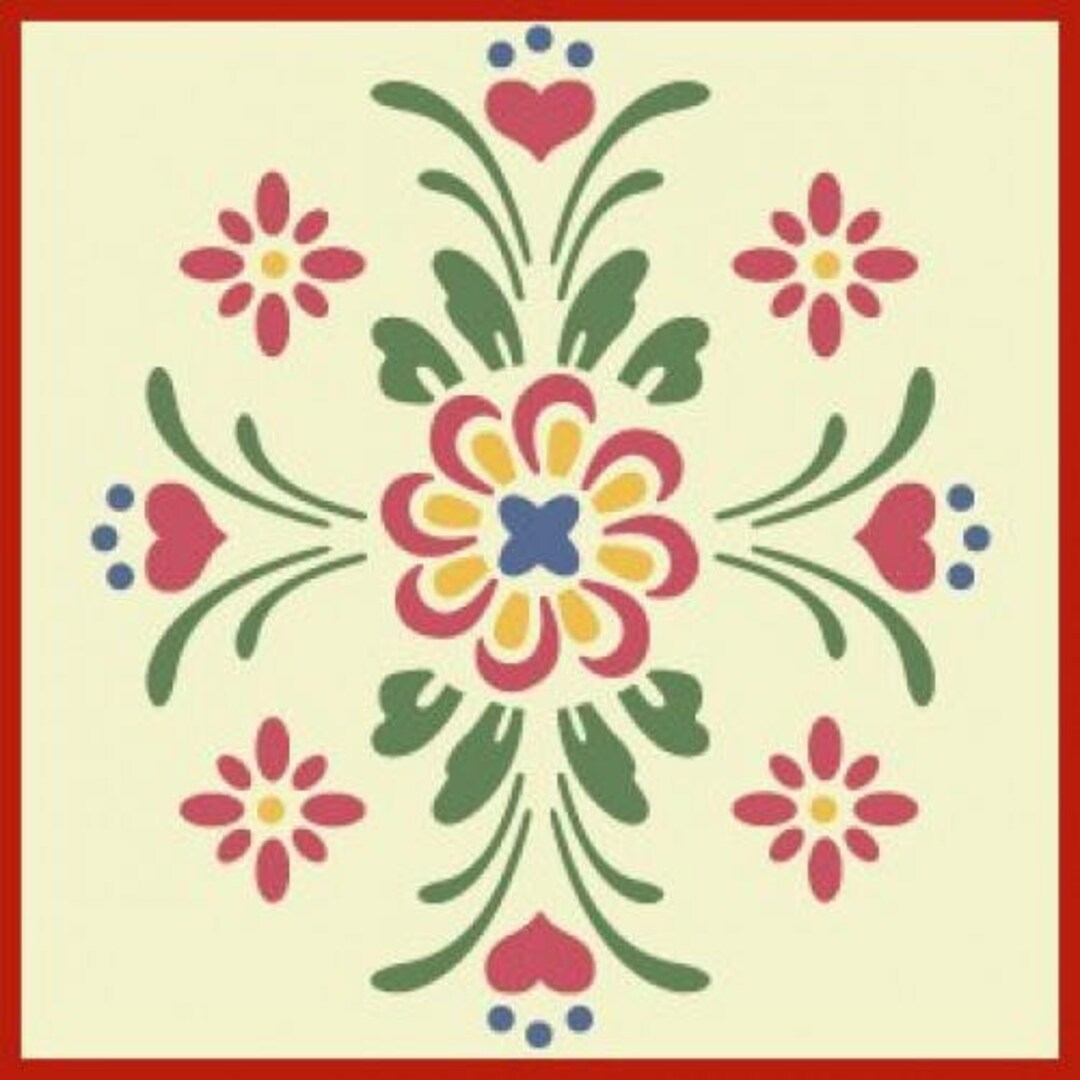 Rosemaling Pattern 5 Stencil 8.3 X 9.5 Rose-painting Norwegian Folk Art ...
