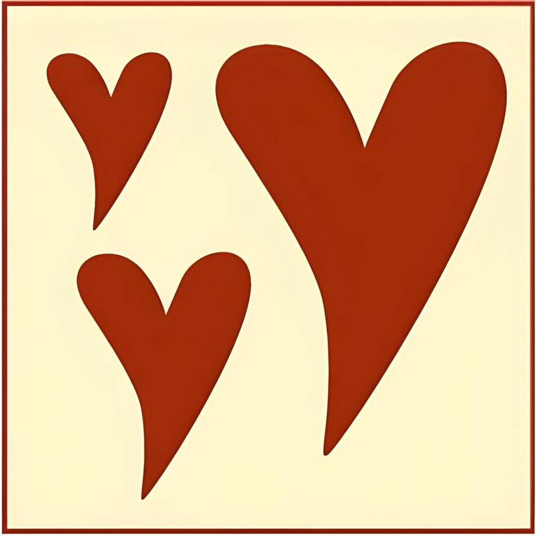 Folk Art Heart Set 1 Stencil Set- Colonial Folk Art DIY for Painting ...