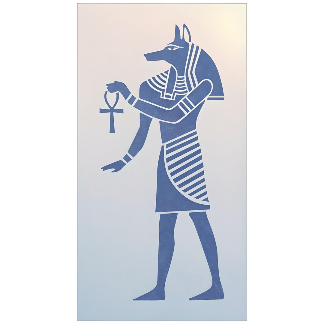 Egyptian God Anubis Stencil - Hieroglyphics Classic Egyptian Symbol ...