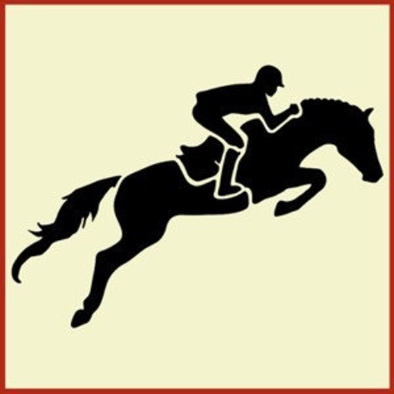 Horse Jumping Stencil
