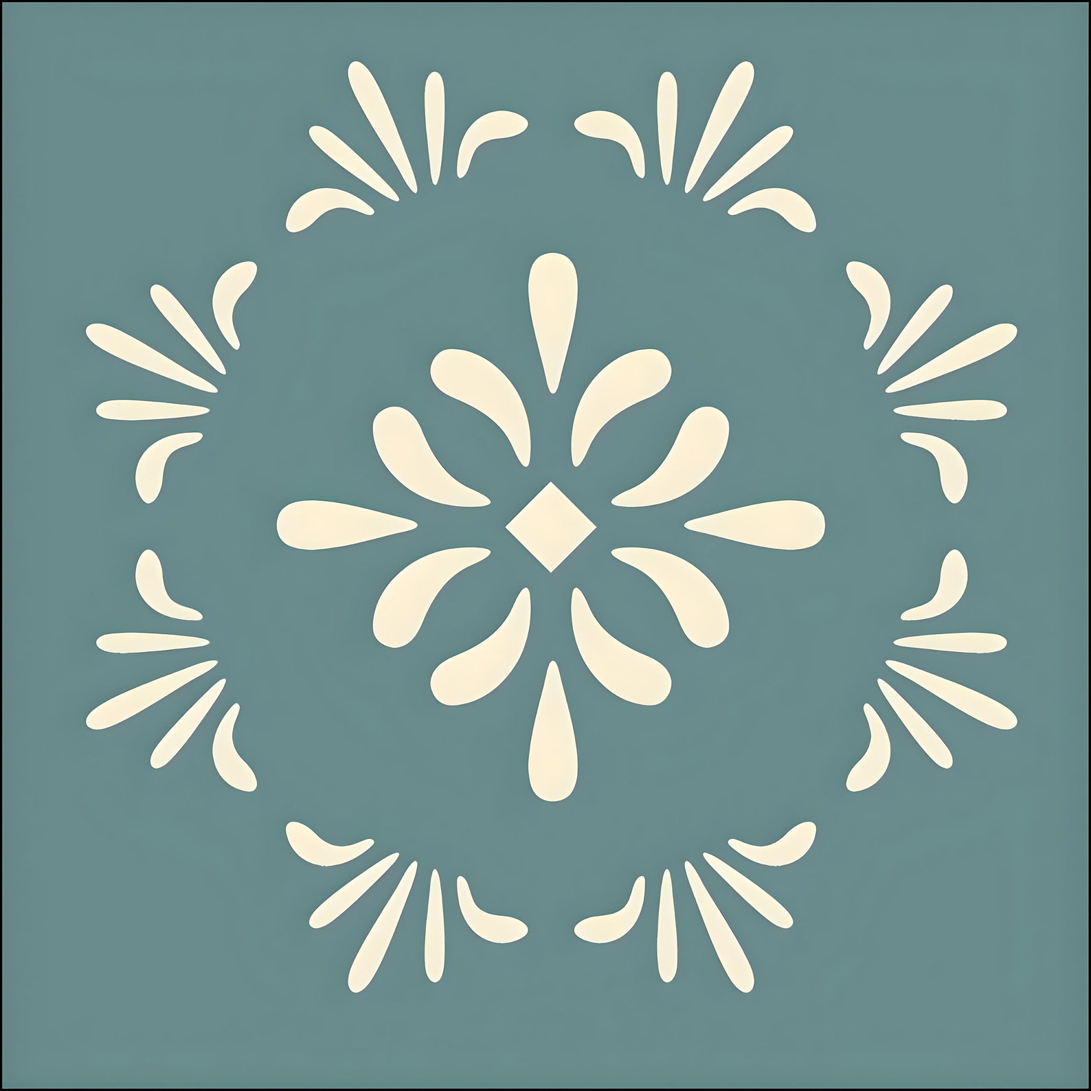 Colonial Motif 2 Stencil -- 7.5" X 7.5" - 10 Mil Mylar, Wall Pillow ...