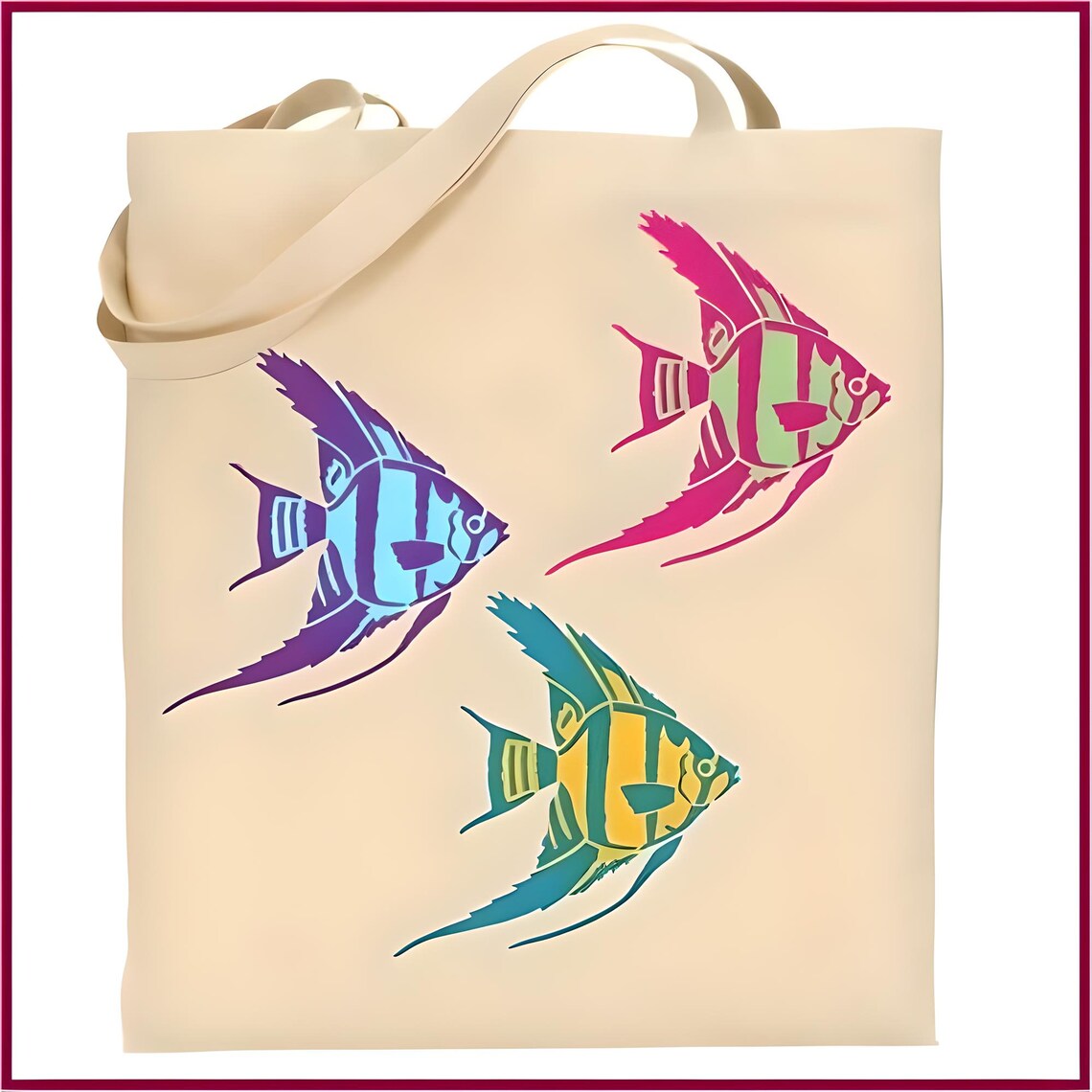 Angelfish 2 Stencil -- 6" X 6" -- the Artful Stencil -- 10 Mil Mylar ...
