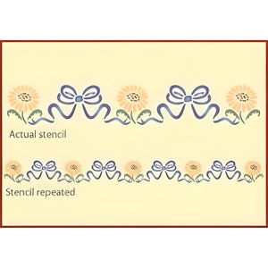Sunflower 1 Border Stencil - 16" X 2.5" - Victorian Baroque Victorian Deco Vintage DIY Art ...