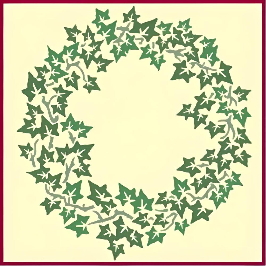 Ivy Wreath Stencil -herb Ivy Floral Arrangements Bouquet Border ...