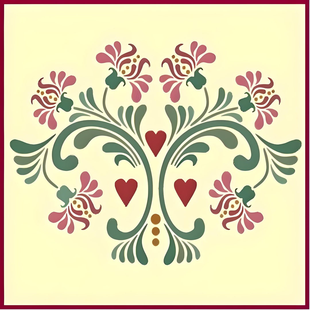 Rosemaling Pattern 11 Stencil -- 9.3" X 6.6" Norwegian Folk Art ...