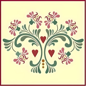 Rosemaling Pattern 11 Stencil -- 9.3" X 6.6" Norwegian Folk Art ...