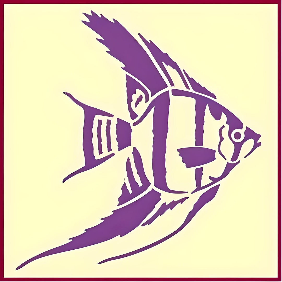 Angelfish 2 Stencil -- 6" X 6" -- the Artful Stencil -- 10 Mil Mylar ...