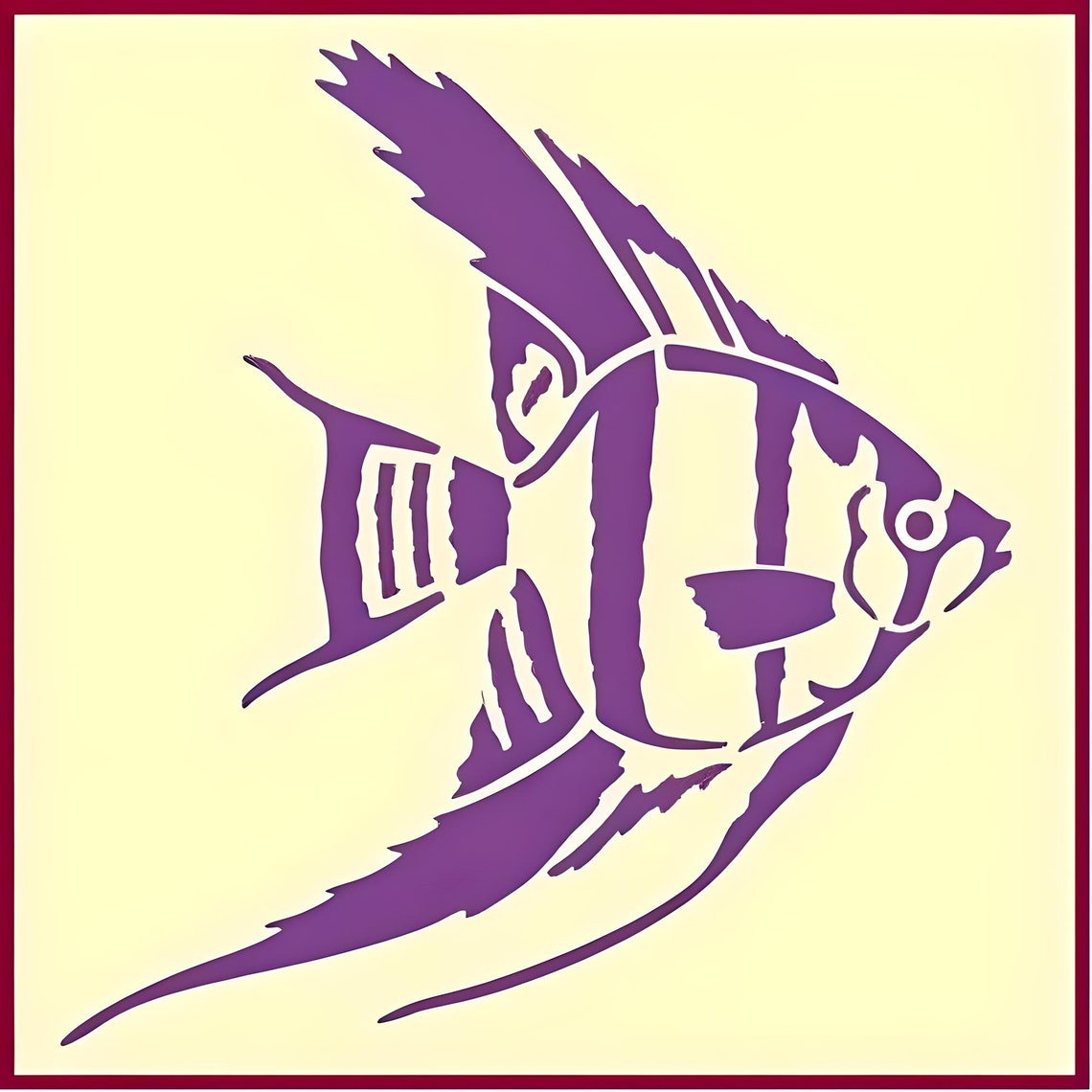 Angelfish 2 Stencil -- 6" X 6" -- the Artful Stencil -- 10 Mil Mylar ...
