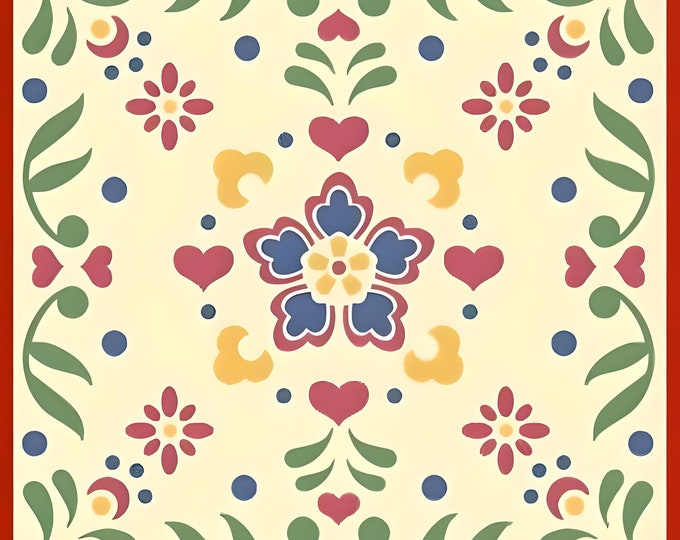 Rosemaling Pattern 12 Stencil - 10" X 2.5" Scandinavian Rose Art Border ...