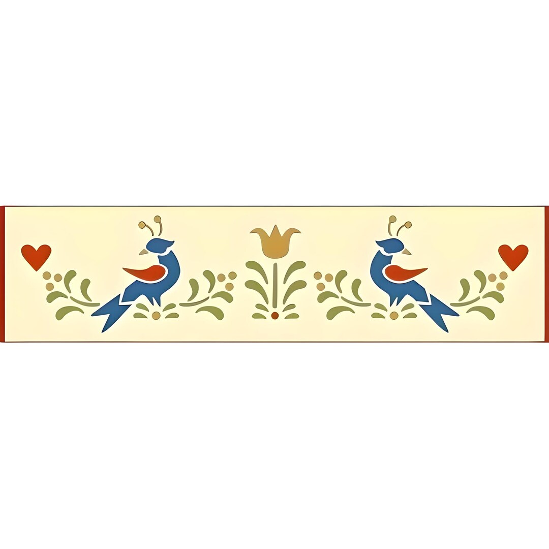 Folk Art Border 2 Stencil -- 15" X 3.5" -- the Artful Stencil - Etsy