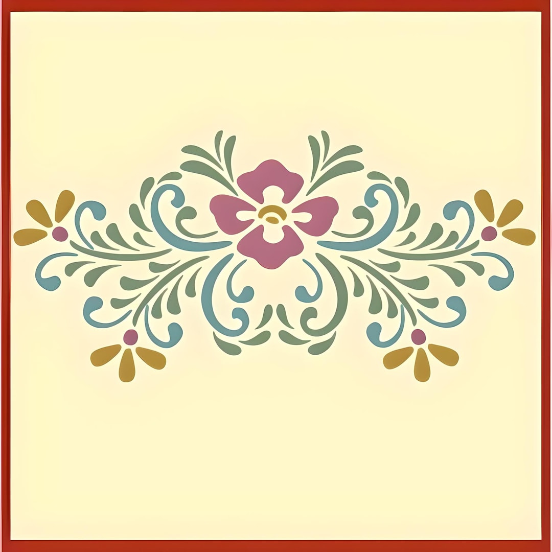 Rosemaling Pattern 25 & 26 - SET OF 2 Stencils -- 9.0" X 5.0" Norwegian ...