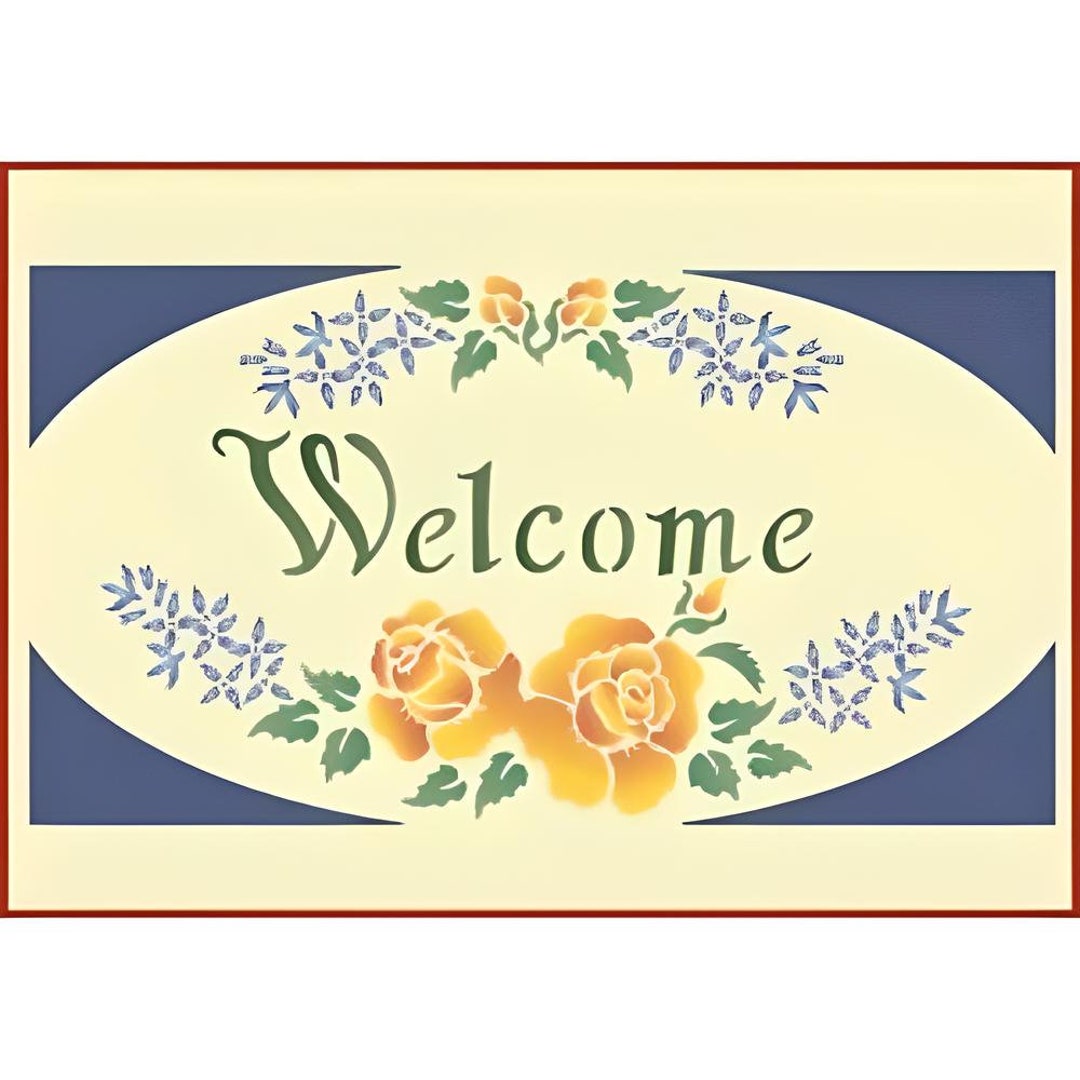 Victorian Welcome Sign 2 Stencil -10" X 5.3" - Victorian Baroque ...