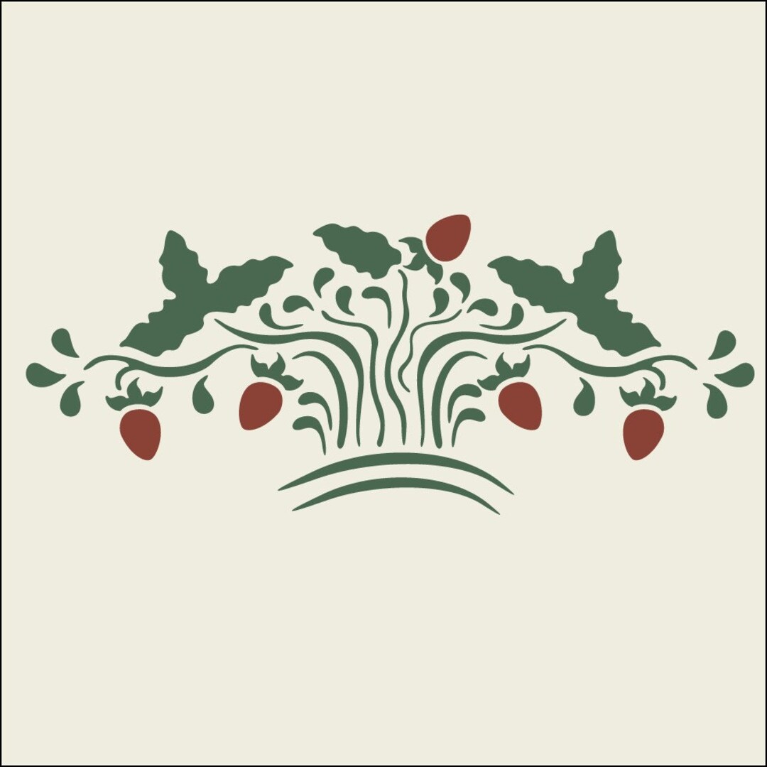 Strawberry Stencil 10.75 X 4.5 Fruit Pattern DIY - Etsy