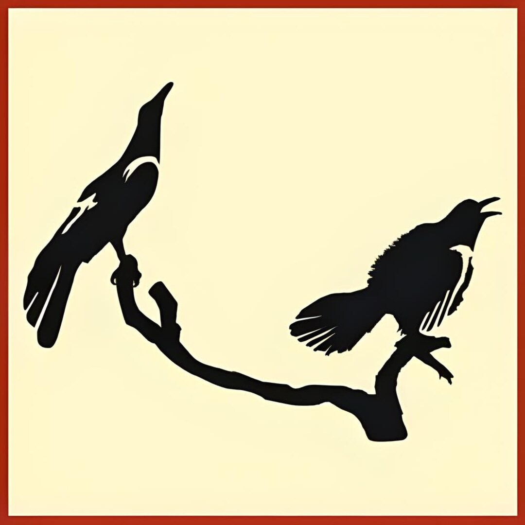 Perching Crows Stencil - Primitive Bird Stencil Raven Reusable Laser ...