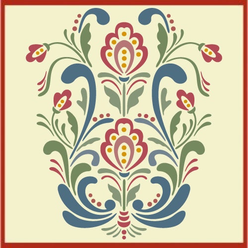 Folk Art Birds 2 Stencil 8 X 9 the Artful - Etsy