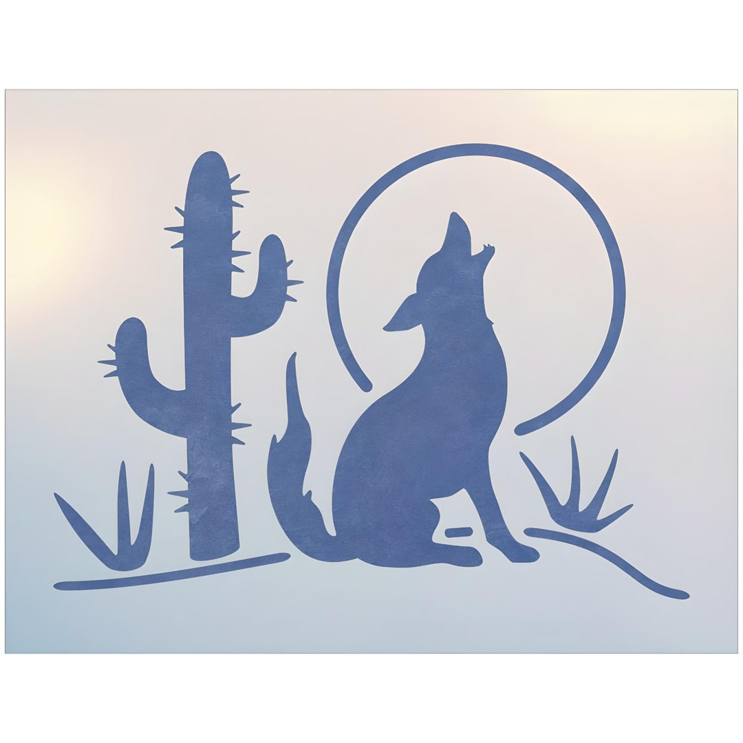 Southwest Coyote Stencil - Desert Designs DIY Signs Reusable Mylar ...