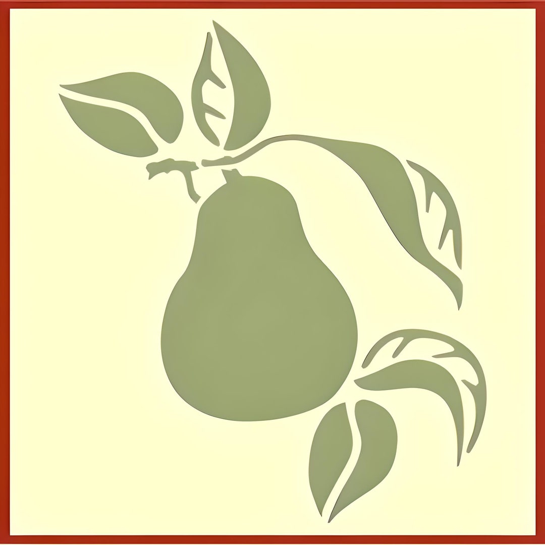 Pear Tile 1 Stencil - 5" X 6" Fruit Pattern Tile Stencil DIY for ...
