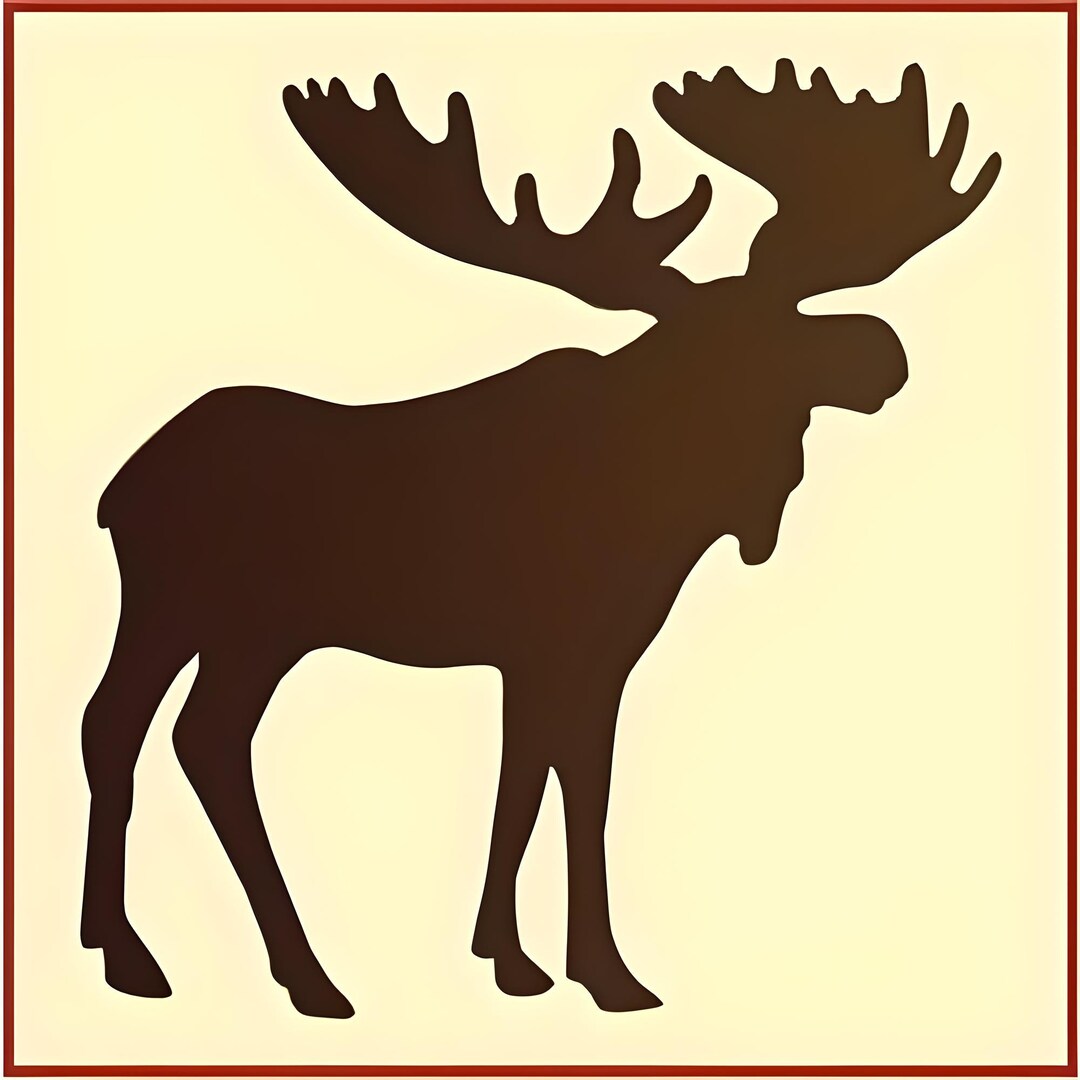 Canadian Moose Stencil - 8" X 8" Forest Mountain Woodland Wildlife African Wild Animal DIY Home ...