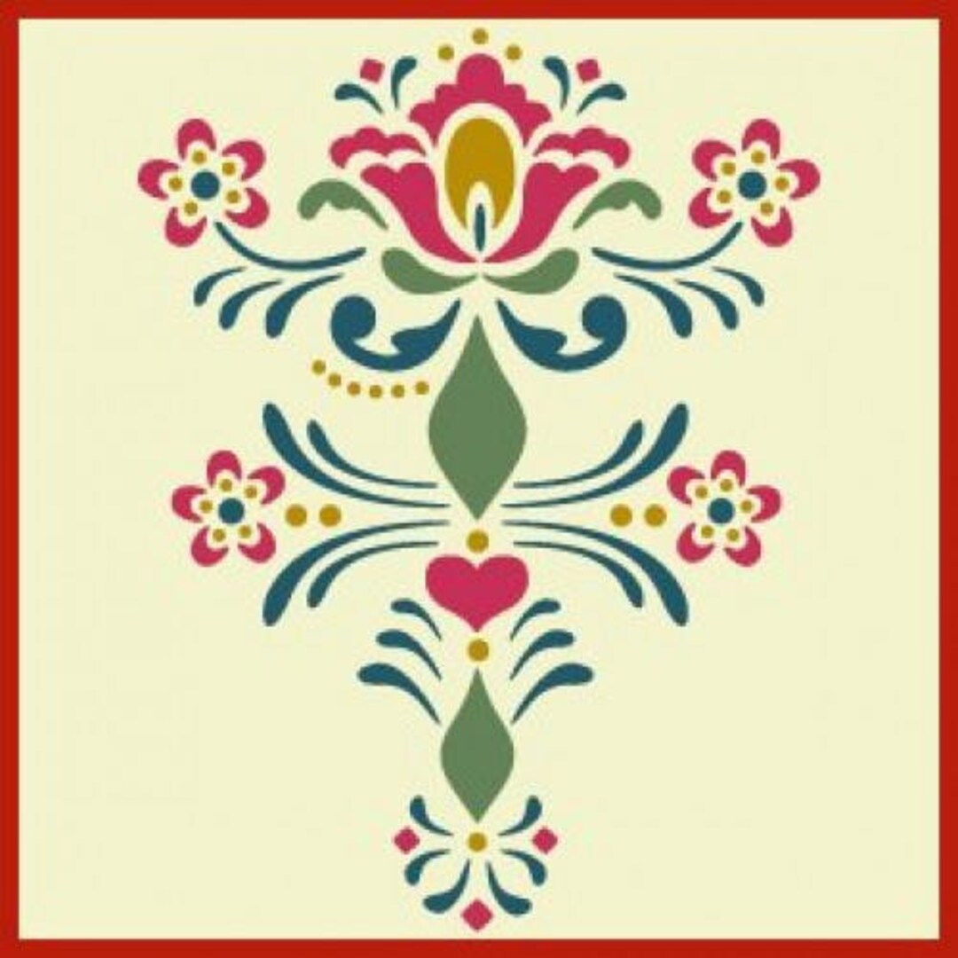 Rosemaling Pattern 9 Stencil 6.8 X 9 Norwegian Folk Art Scandinavian ...
