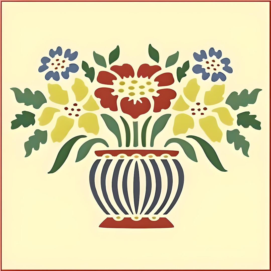 Cottage Flowers Stencil -- 10.5" X 7.5" -- the Artful Stencil -- 10 Mil ...