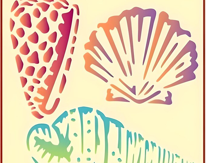 Scallop Shell Stencil From the Stencil Studio. Bathroom Stencils. Wall ...