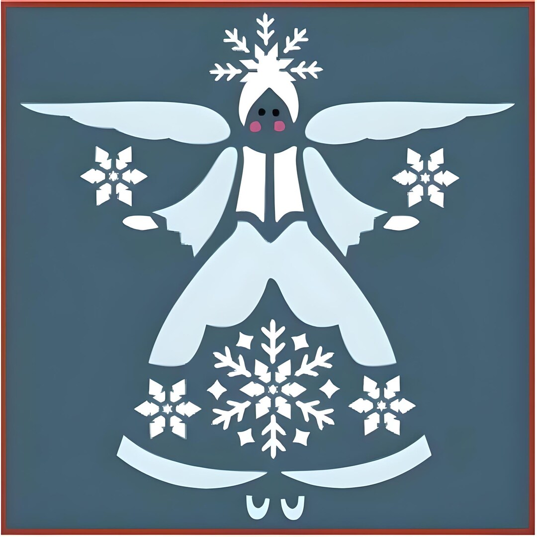 Snowflake Angel Stencil - 8.75" X 8.3" - Angel Holiday Decoration ...