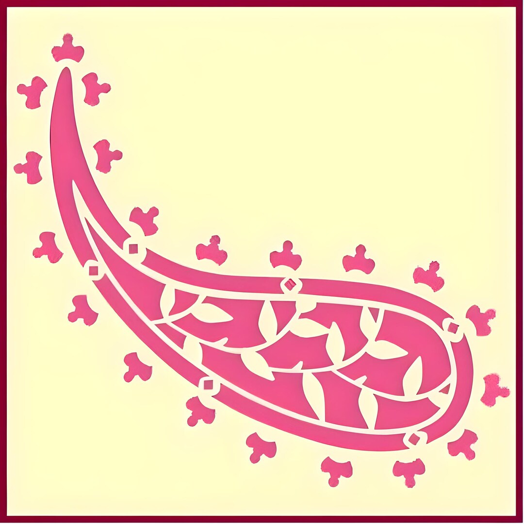 Paisley 3 Stencil -- 11" X 10" -- the Artful Stencil -- 10 Mil Mylar ...