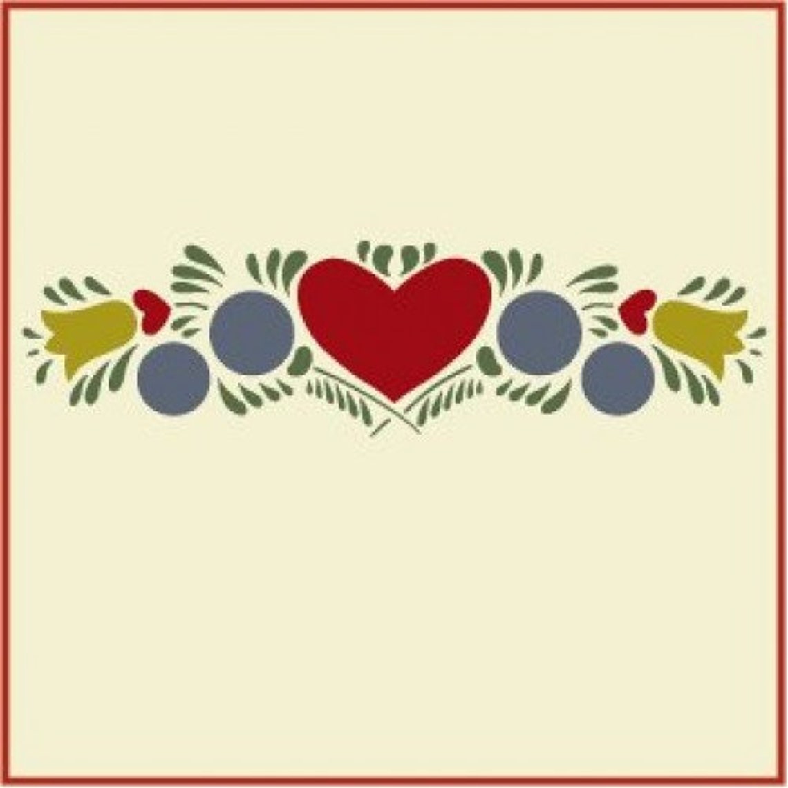 Dutch Heart 1 Stencil 11.85 X 3 the Artful - Etsy