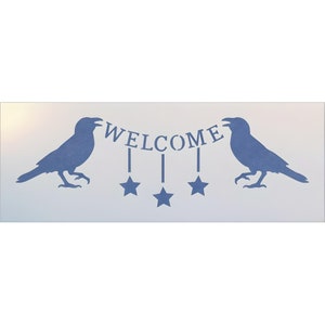 Crow Welcome Stencil - Sign Stencil Primitive Bird Stencil Raven ...