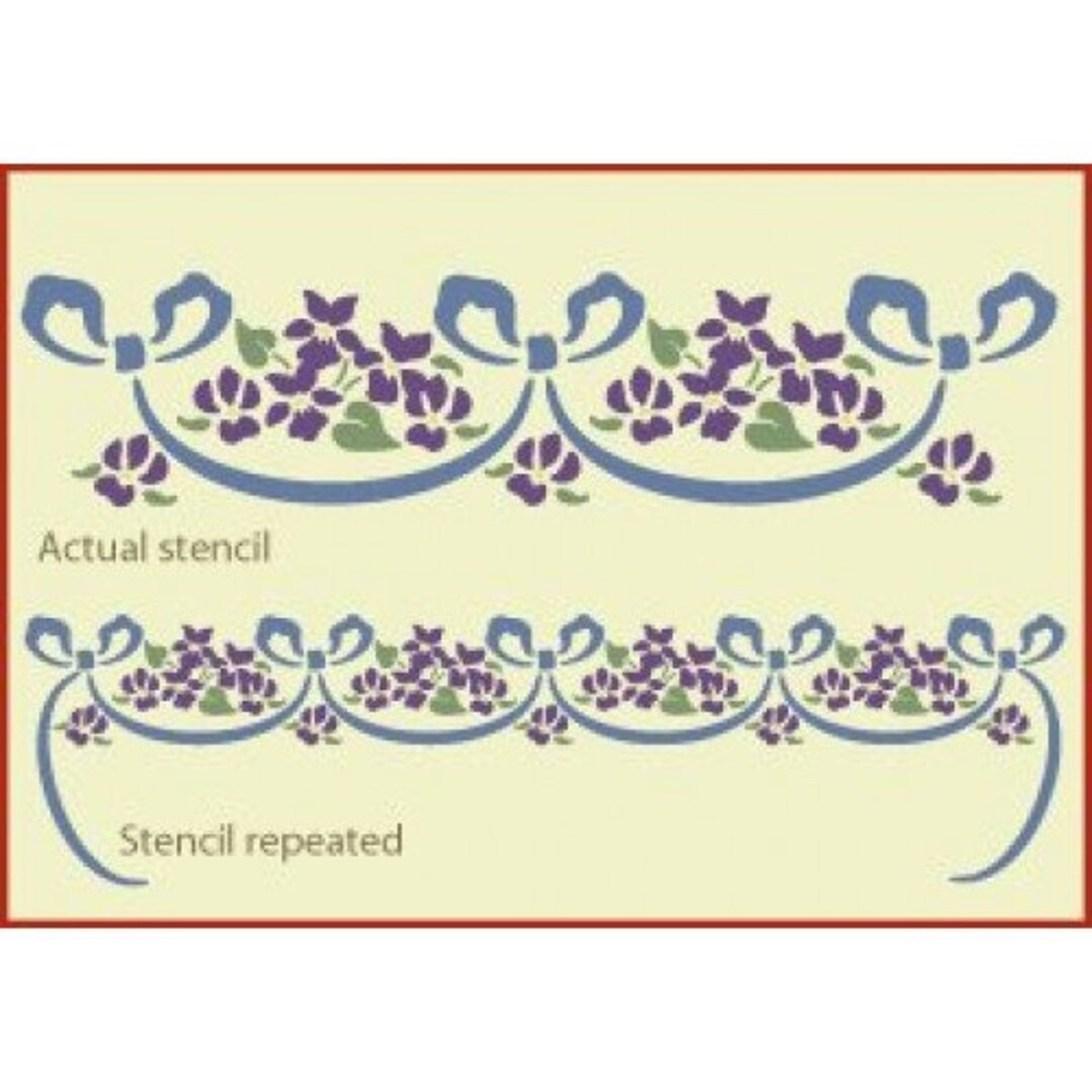 Violets Border Stencil 13 X 3 the Artful - Etsy