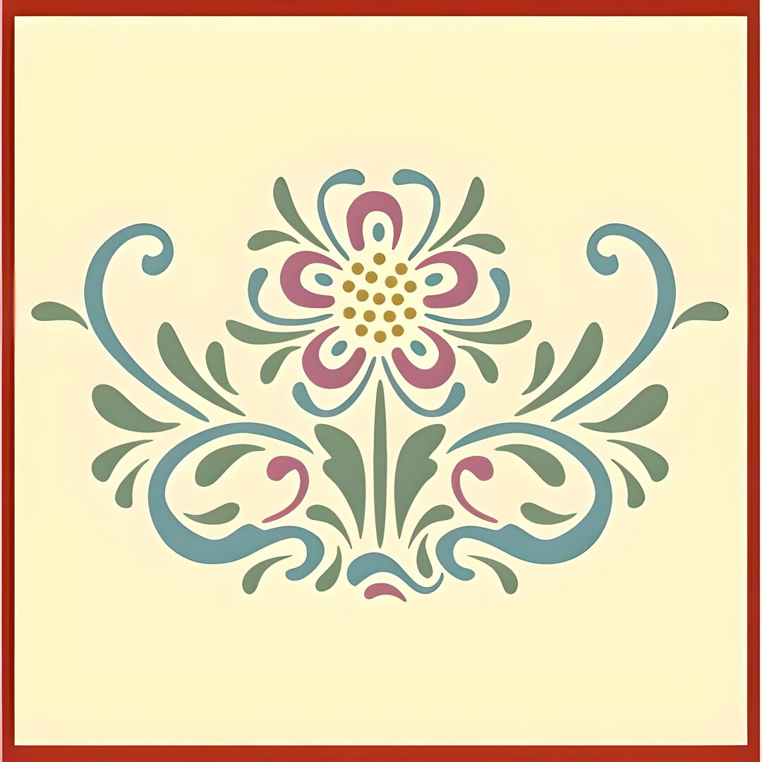 Rosemaling Pattern 28 Stencil - 9.0" X 6.0" - Rose-painting ...