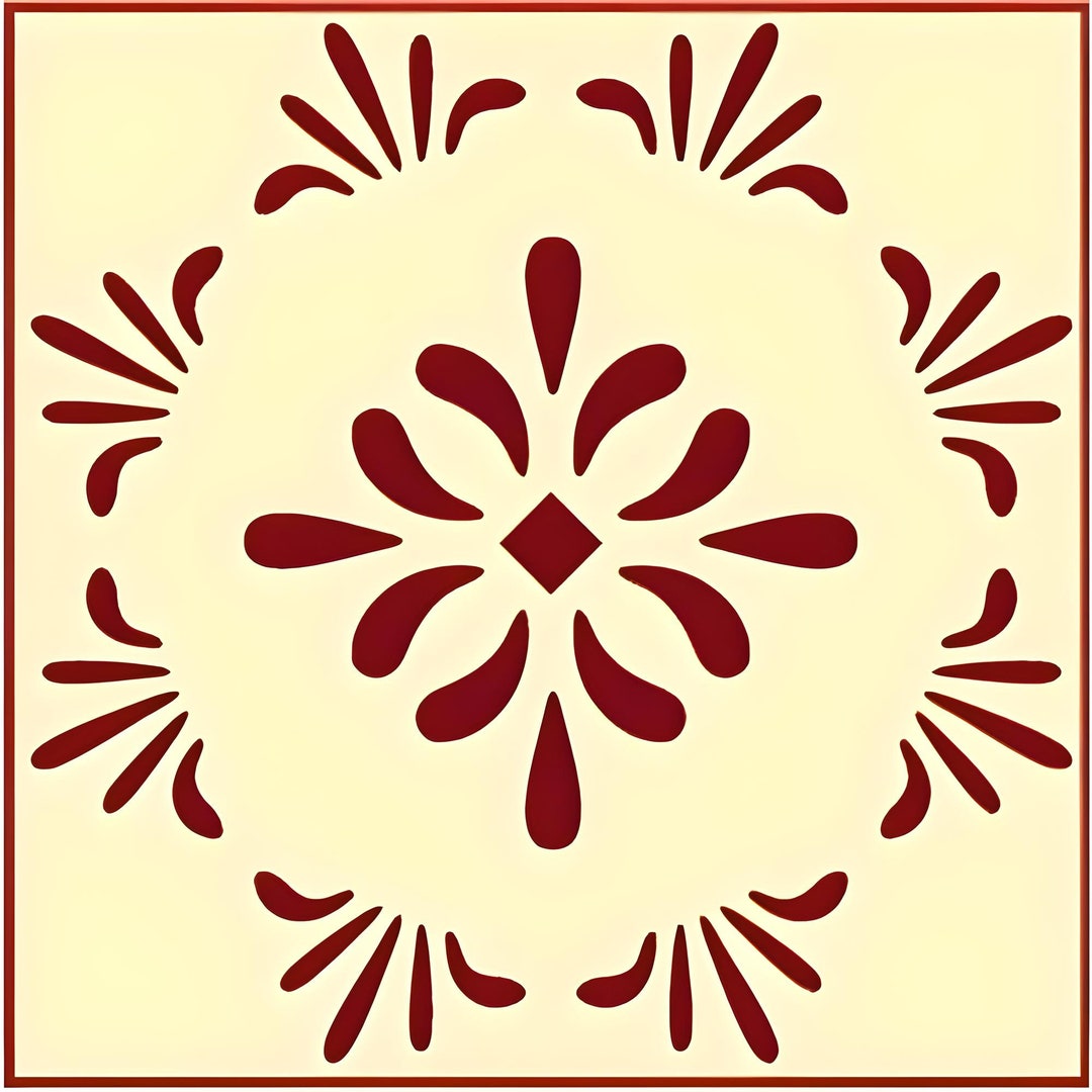 Colonial Motif 2 Stencil -- 7.5" X 7.5" - 10 Mil Mylar, Wall Pillow ...