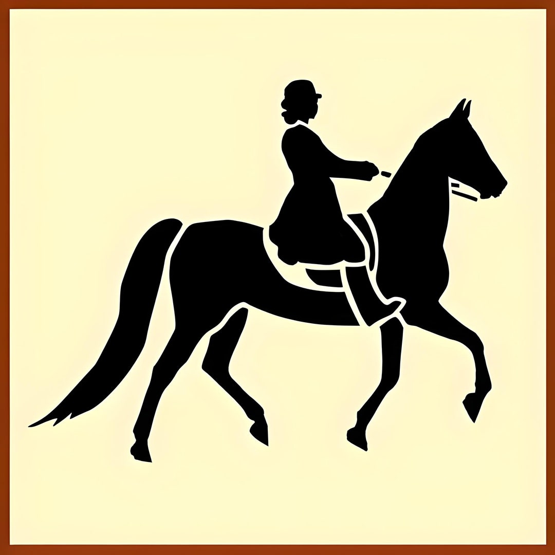Saddlebred Horse With Rider Stencil - 9" X 7" Horse Painting DIY Gifts ...