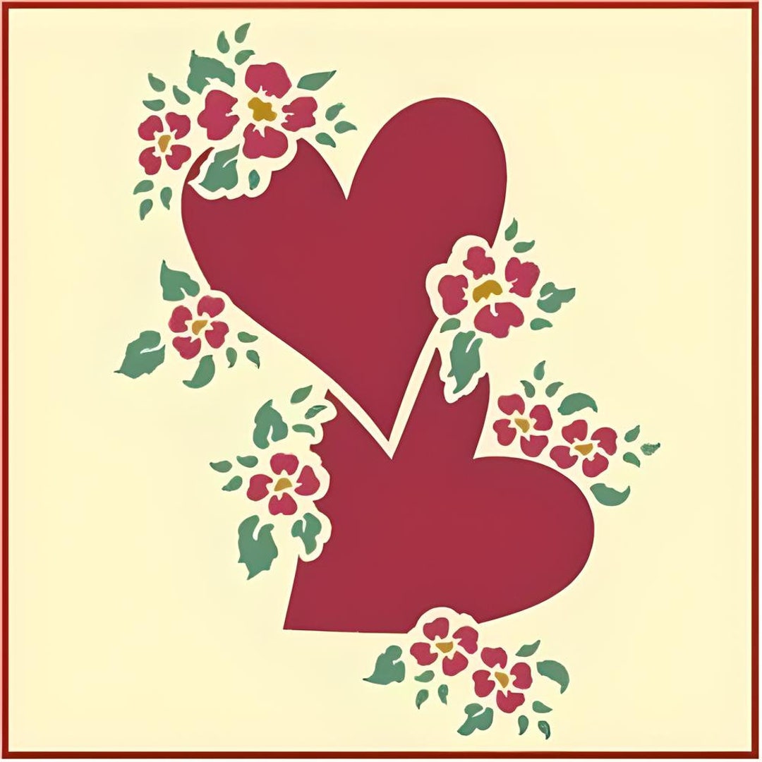 Hearts Flower Stencil -DIY Wedding Valentine's Day Romance Cupid Love ...