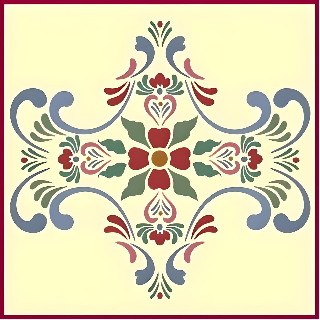 Rosemaling Pattern 13 Stencil -- 11.25" X 10.4" Norwegian Folk Art ...