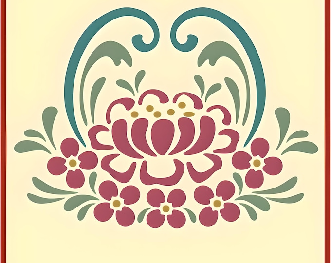 Rosemaling Pattern 3 Border Stencil -- 16.5" X 2" Norwegian Folk Art ...