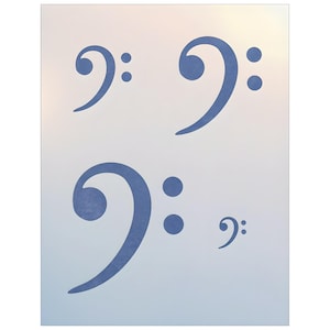Bass Clef Stencil - Music Musical Notes Decor Reusable Laser Cut Mylar ...