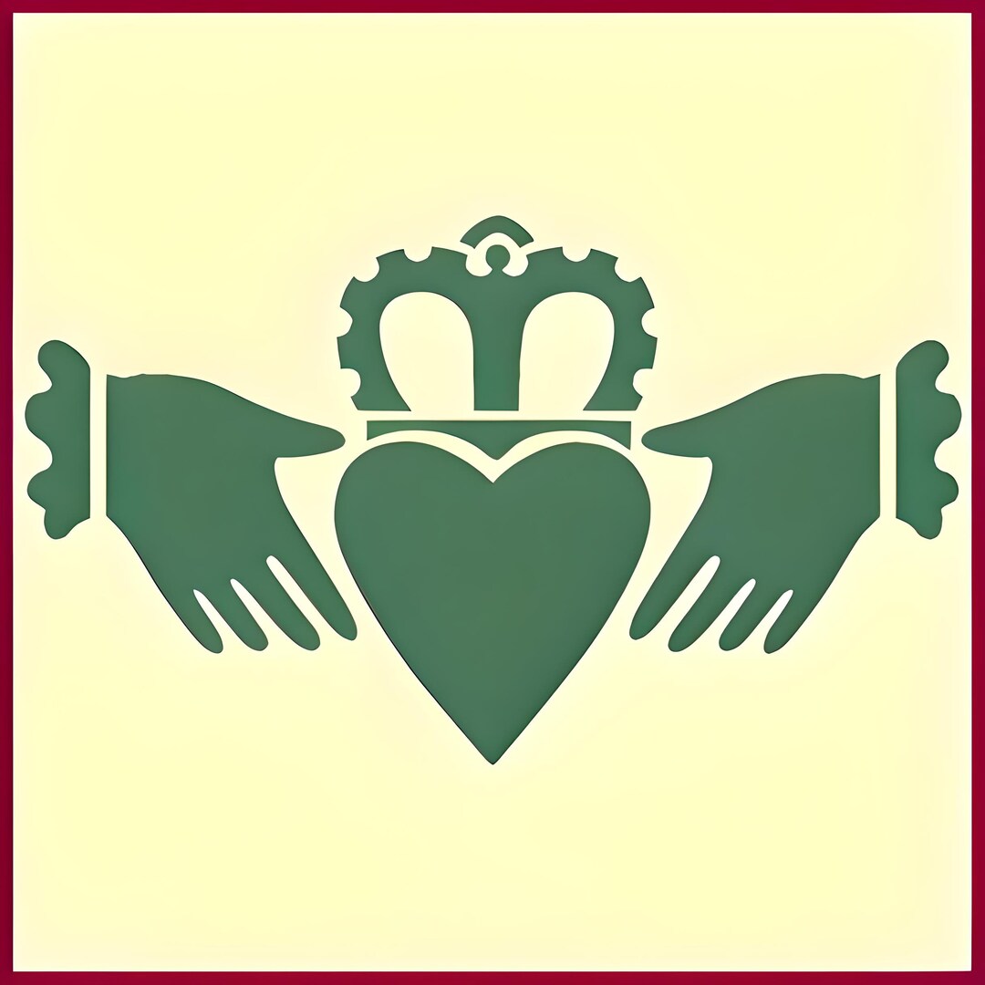 Celtic Claddagh Stencil - 7.5" X 4.4" - Reusable Mylar DIY Art & Craft ...