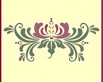 Rosemaling Pattern 3 Border Stencil 16.5 X 2 Norwegian Folk Art ...