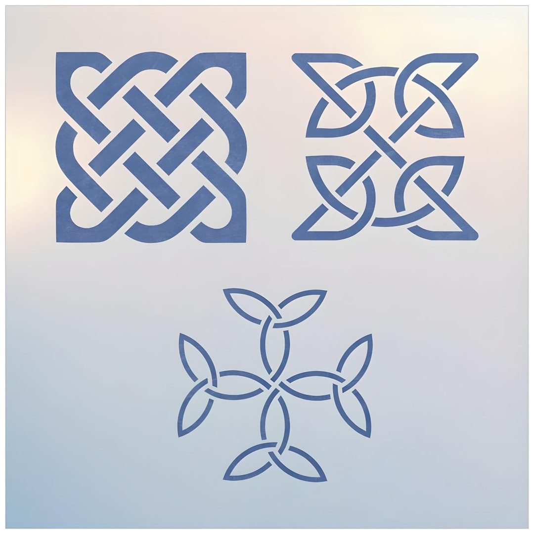 Celtic Knot Set #1, 2, 3 Stencils for Painting, Reusable Mylar DIY Art ...