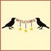 Crow Welcome Stencil - Sign Stencil Primitive Bird Stencil Raven ...