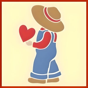 Overall Sam 1 Stencil - 3.5" X 6.2" - Children Kids Drawing Sidewalk Chalk Washable - the Artful ...