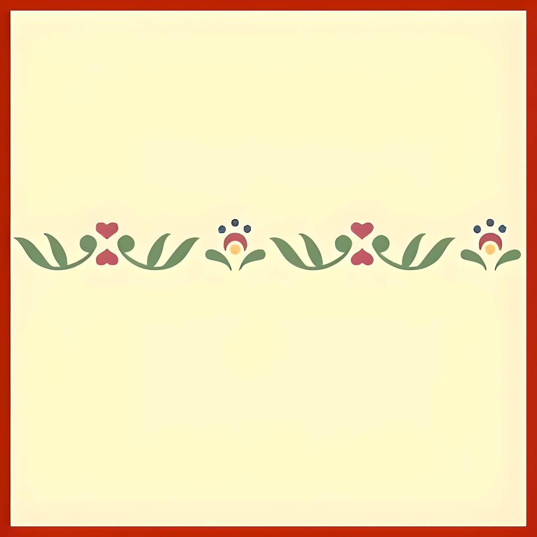 Rosemaling Pattern 3 Border Stencil -- 16.5" X 2" Norwegian Folk Art ...