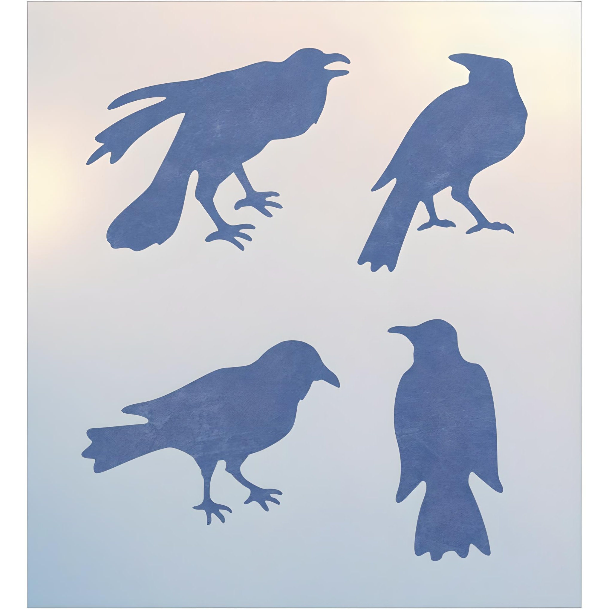 Crow Flock 1 Stencil - 4 Images Primitive Bird Stencil Raven for ...