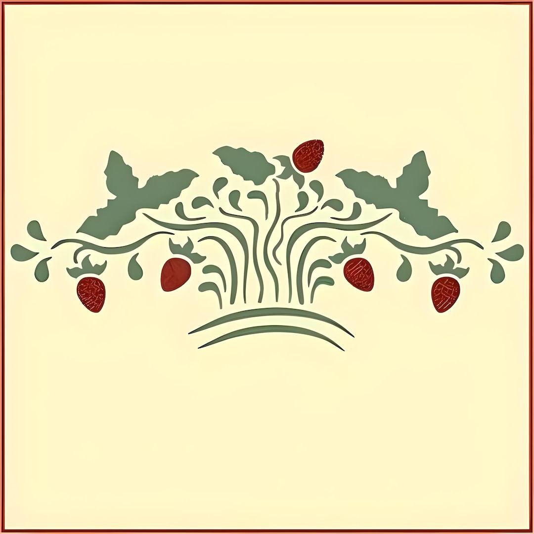 Strawberry Stencil - 10.75" X 4.5" Fruit Pattern DIY for Painting ...