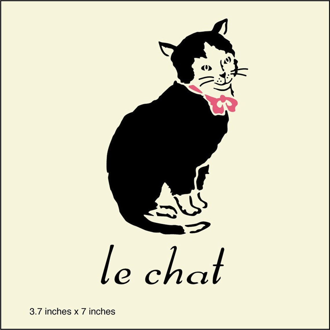 French Cat Stencil le Chat 3.7 X 7 - Etsy