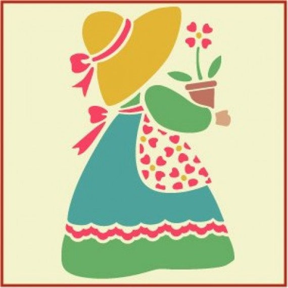 Sunbonnet Sue 3 Stencil 4 X 6.2 the Artful - Etsy