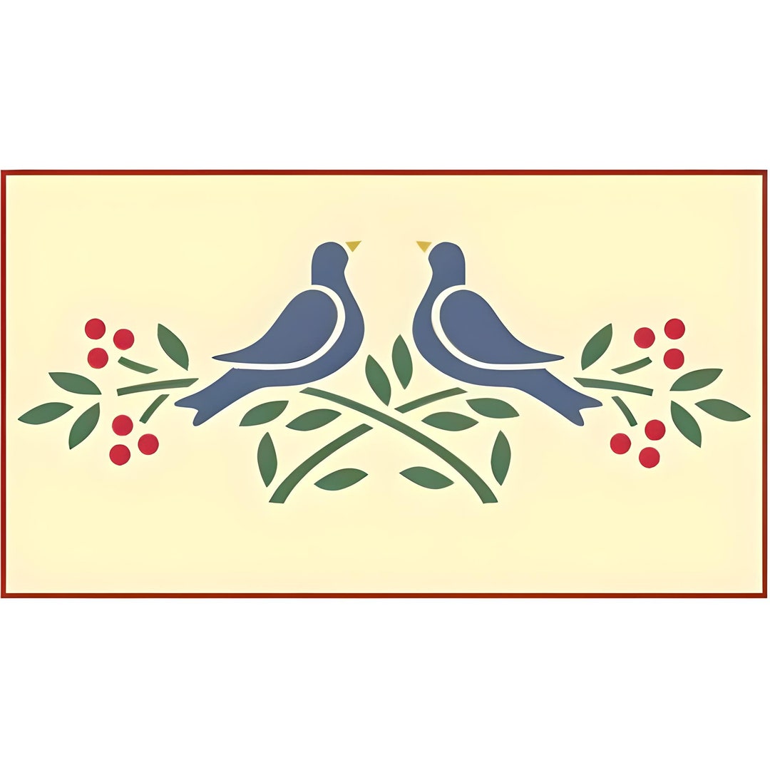 Love Birds Stencil - 11" X 4" Colonial Folk Art DIY Signs Painting ...