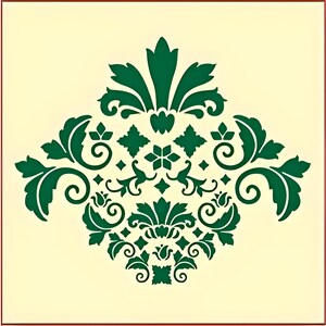 Damask 6 Stencil -- 12" X 10" -- Antique Textiles Wall Stencil Sign ...