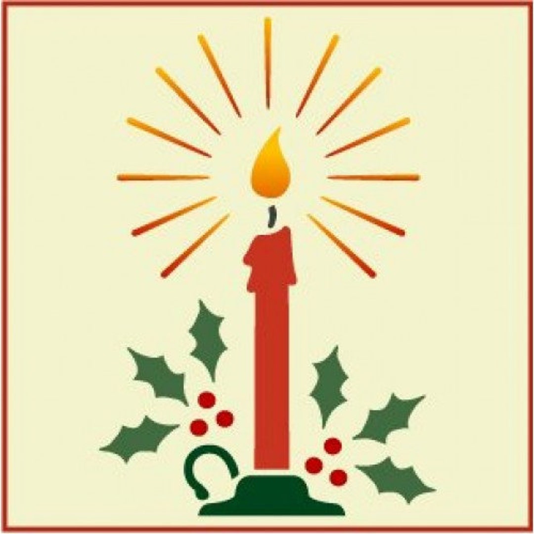 Christmas Candle Stencil 5 X 7.3 the Artful - Etsy